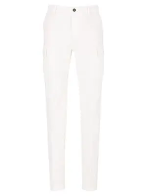Eleventy Cotton-blend Cargo Trousers - White