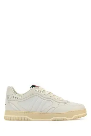 Gucci Leather Re-web Sneakers - White