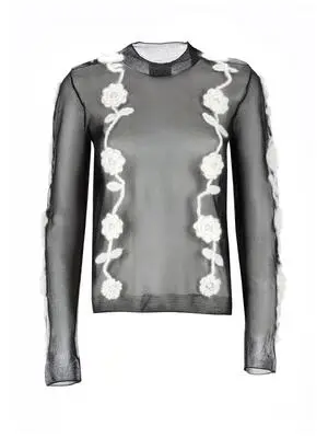 GANNI Tops In Mesh - Black