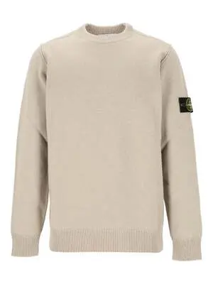 Stone Island Lambswool Crew Neck Sweater - Cream