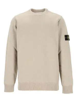 Stone Island Lambswool Crew Neck Sweater - Cream