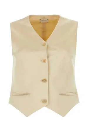 Magda Butrym Cream Cotton Blend Vest - Yellow