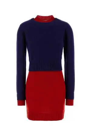JIL SANDER Two-tone Wool Blend Dress - Multicolor