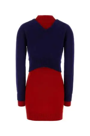 JIL SANDER Two-tone Wool Blend Dress - Multicolor