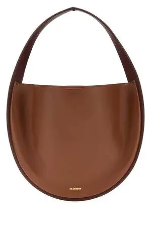 JIL SANDER Caramel Leather Pivot Shoulder Bag - Brown