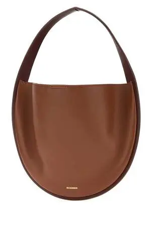 JIL SANDER Caramel Leather Pivot Shoulder Bag
