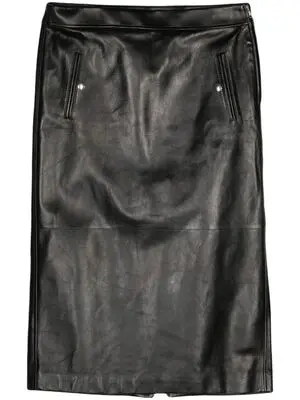 Alexander McQueen Leather Skirt - Black