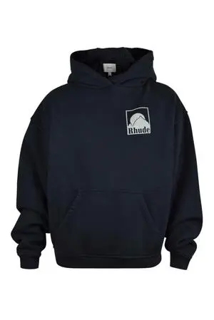 Rhude Graphic Print Hooded Sweatshirt - Black