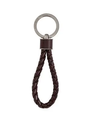 Bottega Veneta Intreccio Key Ring - Brown