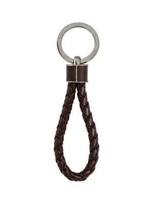 Bottega Veneta Intreccio Key Ring - Brown