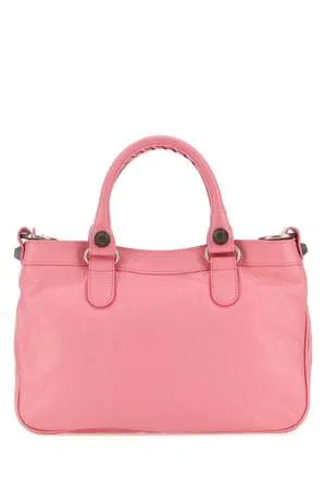 Balenciaga Max Mara Medium Calfskin Leather Holdall Cargo Bowling Bag - Pink
