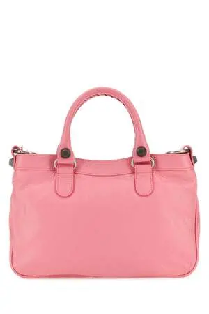 Balenciaga Max Mara Medium Calfskin Leather Holdall Cargo Bowling Bag - Pink