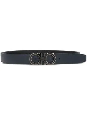 FERRAGAMO Semi-matt Grained Leather Reversible Gancini Belt