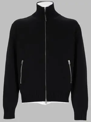 TOM FORD Maglia In Lana Merino Con Zip E Patch - Black
