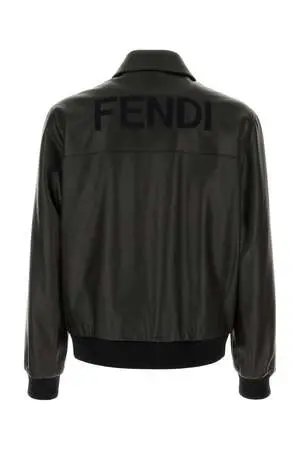 Fendi Leather Bomber Jacket