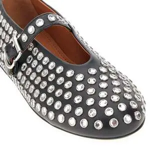 Alaïa Strass-embellished Leather Ballerinas