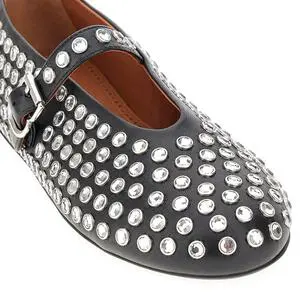 Alaïa Strass-embellished Leather Ballerinas - Black