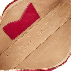 Alaïa Suede Leather Clutch - Pink