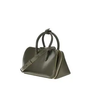Alaïa Box Leather Small Delta Bag - Green