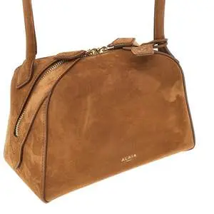 Alaïa Nubuck Leather Small 'le Bouledogue' Bag - Brown