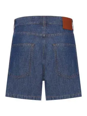 Fendi Chambray Denim Shorts - Blue