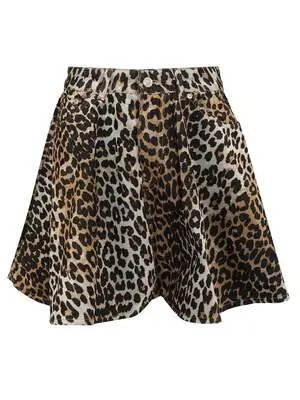 GANNI Leopard Print Miniskirt - Multicolor