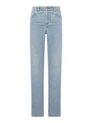 Bottega Veneta Straight Leg Denim Jeans, Light Wash - Multicolor
