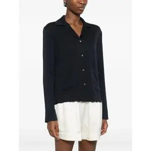 Gucci Diamond Pattern Long Sleeve Silk Blend Shirt - Blue