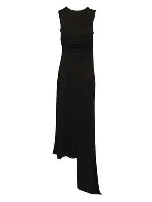 AMI Paris Jersey Crepe Long Dress - Black