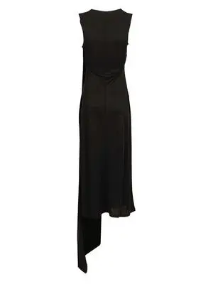 AMI Paris Jersey Crepe Long Dress - Black