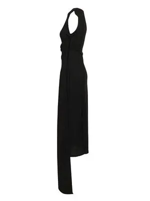 AMI Paris Jersey Crepe Long Dress - Black
