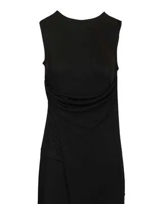 AMI Paris Jersey Crepe Long Dress - Black
