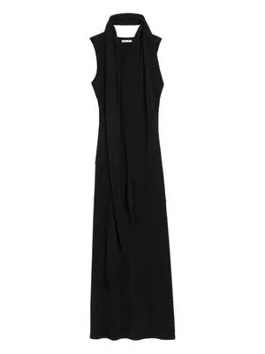 AMI Paris Jersey Crepe Long Dress - Black