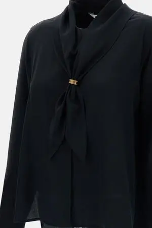 Max Mara Tie-neck Scarf Silk Shirt - Multicolor