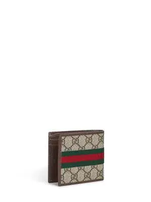 Gucci Beige And Dark Brown Ophidia Bi-fold Wallet