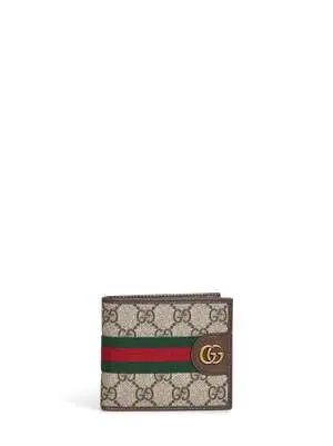 Gucci Beige And Dark Brown Ophidia Bi-fold Wallet - Multicolor