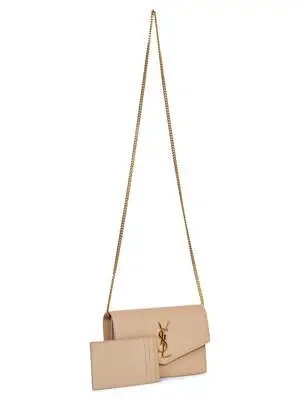 Saint Laurent Dark Beige Uptown Chain Wallet - Multicolor
