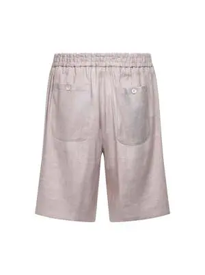 Etro Beige Stretch Linen Blend Bermuda Shorts