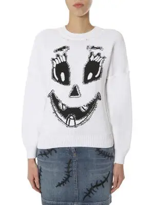 Moschino Crew Neck Sweater - White
