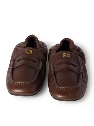 Miu Miu Nappa Leather Ruffled Loafers - Multicolor