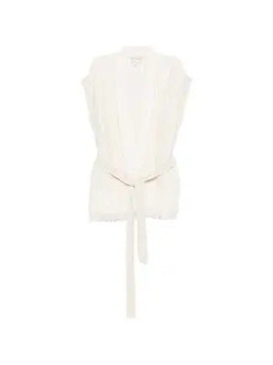 FORTE_FORTE Iris Velvet” Vest - White