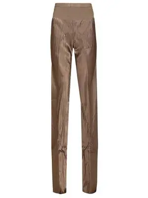 Rick Owens Bias Satin Flared Trousers - Cream