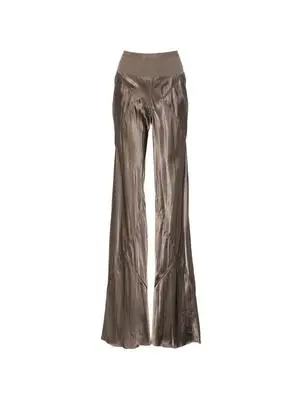 Rick Owens Bias Satin Flared Trousers - Cream