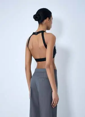 Max Mara Suede Halter Crop Top