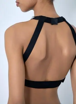 Max Mara Suede Halter Crop Top