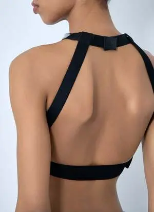 Max Mara Suede Halter Crop Top