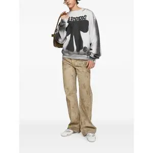 Acne Studios Graphic Print Crew Neck Sweatshirt - Gray