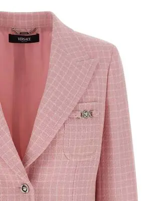 Versace Checked Wool Crêpe Blazer