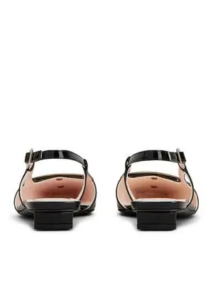 ROGER VIVIER Belle Vivier Patent Leather Slingback Ballerinas - Black