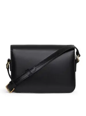 Celine Triomphe Teen Bag In Schwarz Shiny Calf Leather - Black